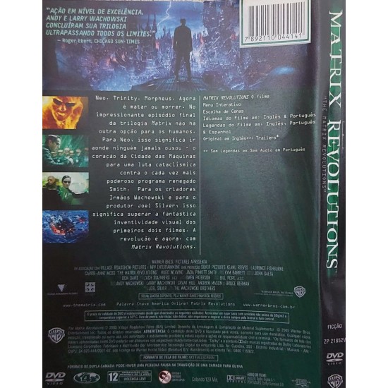 Dvd Matrix, Revolutions, Keanu Reeves